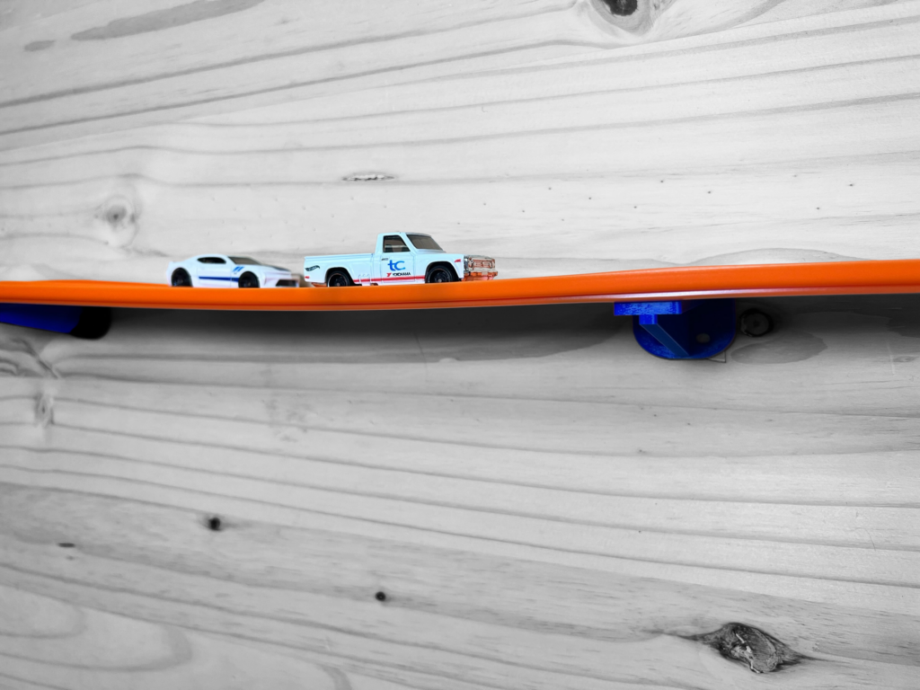 Hot Wheels Compatible 2 Lane Wall Mounted Track | QuirkWorks 3D
